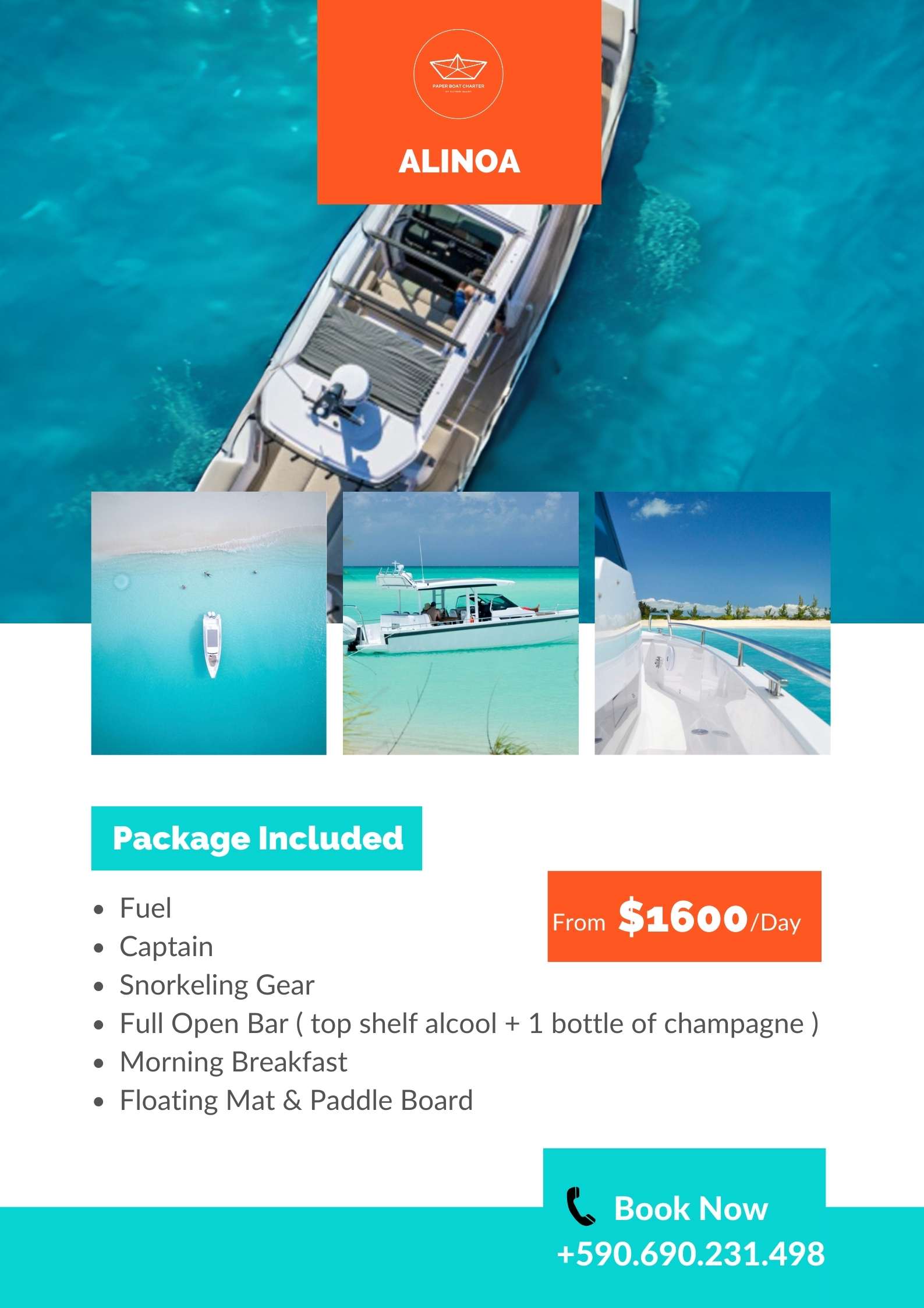 OUR BOATS - Paper Boat Charter SXM